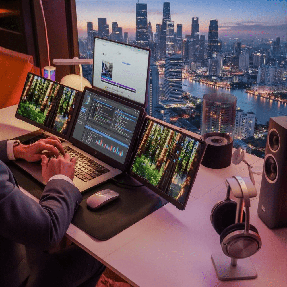 INVZI MagHub Quad 16" - Ultimate 4-Screen Laptop Extender | Portable ...