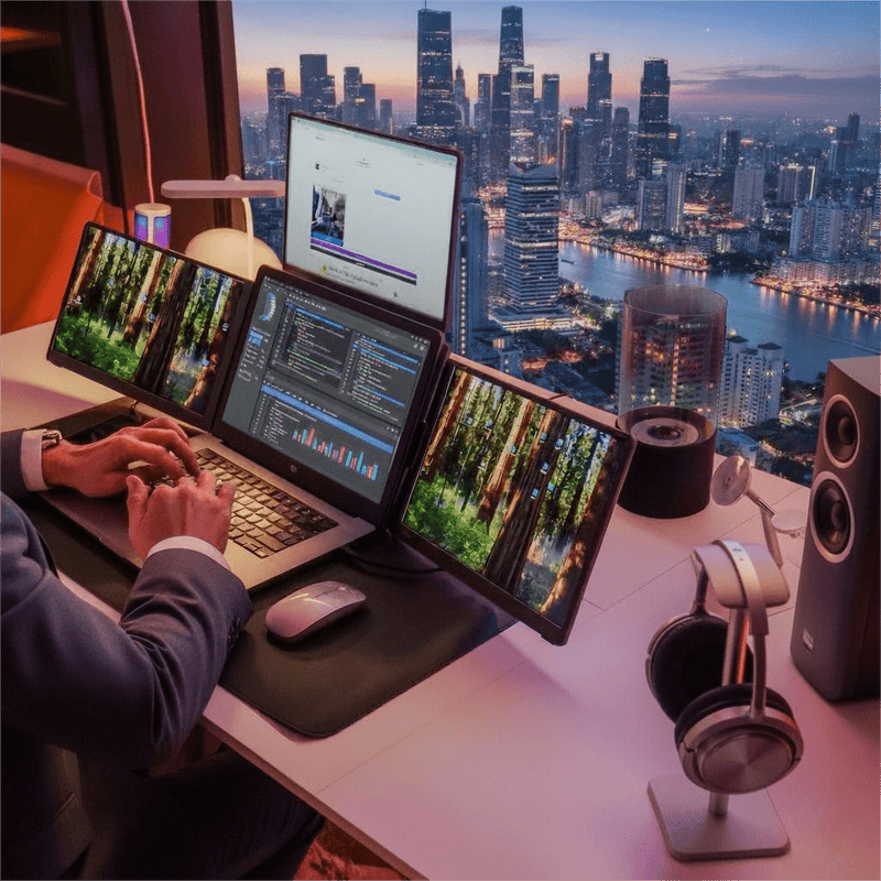 INVZI MagHub Quad 16" - Ultimate 4-Screen Laptop Extender | Portable ...